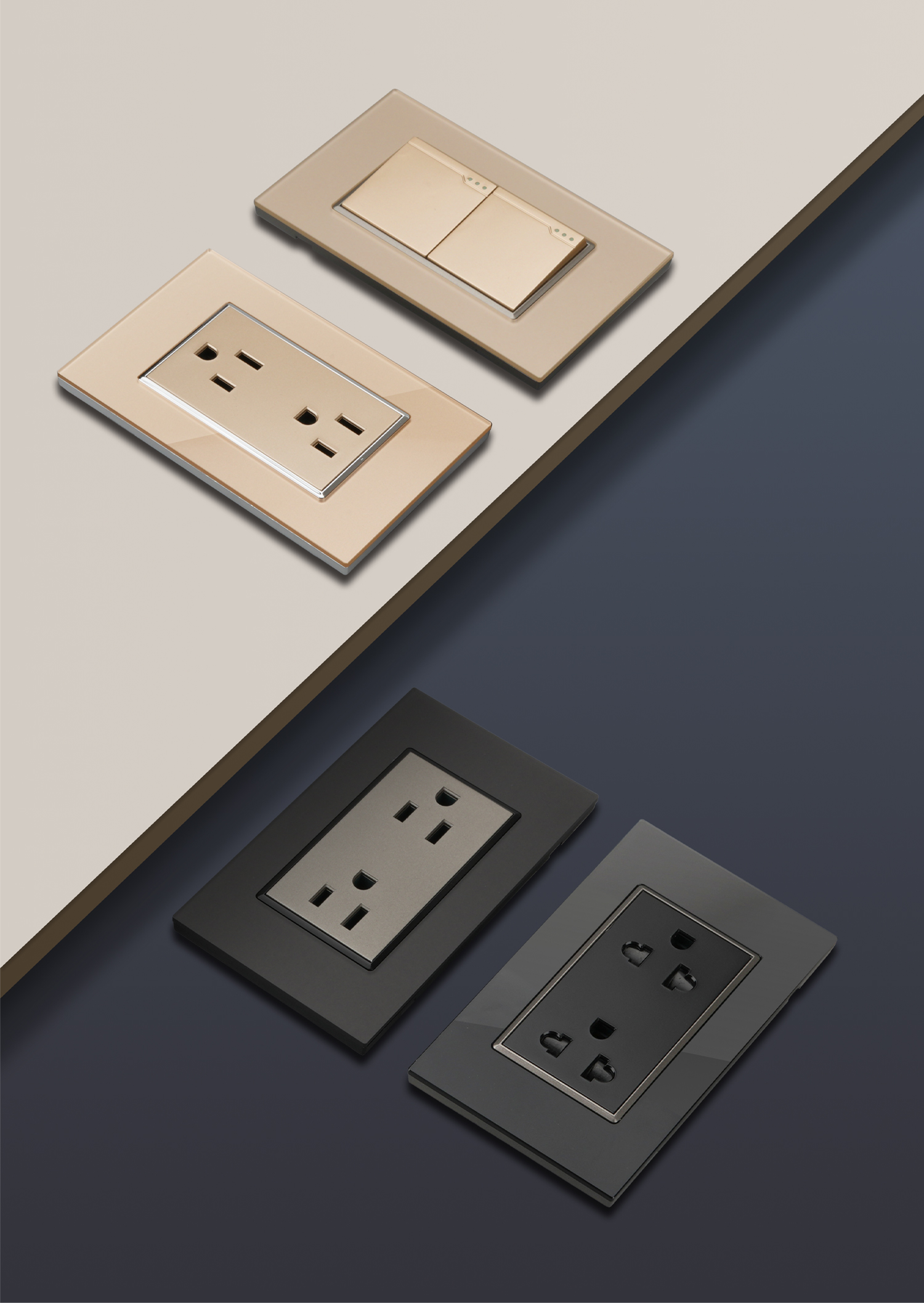 High Quality Modern Luxury 110V 220V Aluminium Metal Light Switches ...